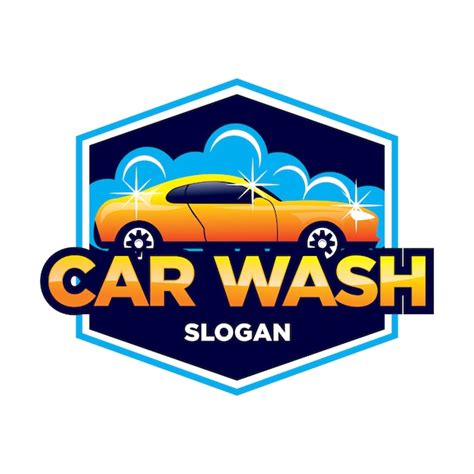 Logotipo De Lavado De Autos Y Detalles Vector Premium