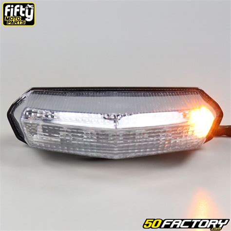 Feu arrière blanc drx à leds avec clignotants pour motos