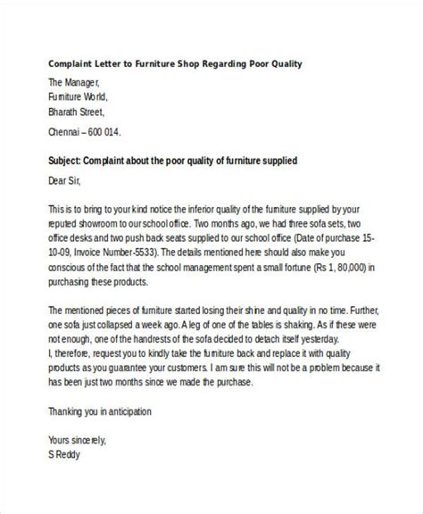 Complaint Letter Examples Samples In Pdf Google Docs Pages