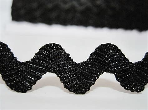 5 Yards Black Metallic Rick Rack Trim Black Trim Ric Rac Etsy