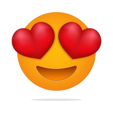 Amor Emoji Coraz N Ojos Cara Vector Premium