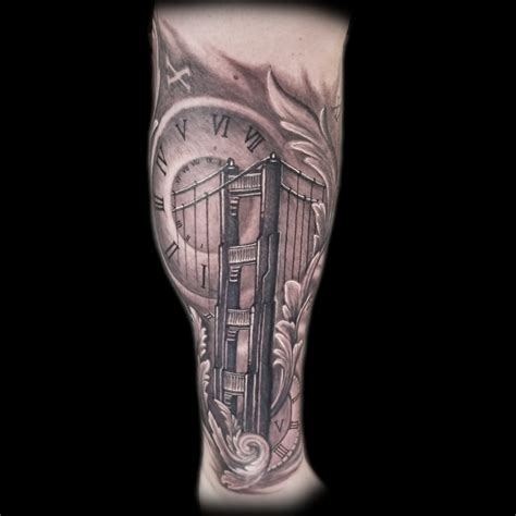Golden Gate Bridge Tattoos Done At Masterpiece Tattoo In San Francisco