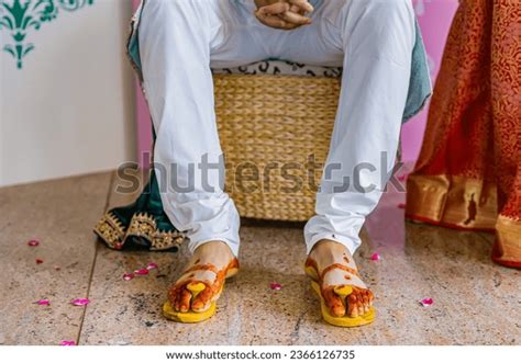 Indian Hindu Wedding Ceremony Rituals Feet Stock Photo 2366126735