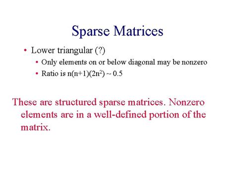 sparse matrices matrix table of values sparse matrices