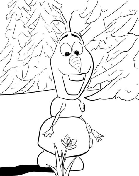 Dibujos De Olaf Y Flor Para Colorear Para Colorear Pintar E Imprimir