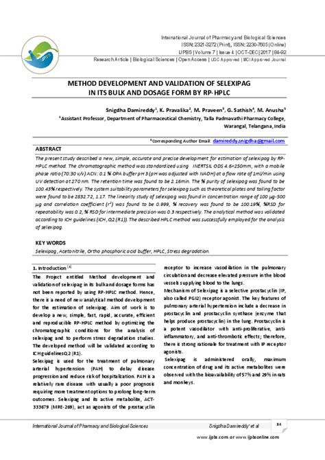 pdf method development and validation of rp hplc method 40 off