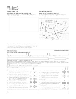 Fillable Online Low Bonar PLC Notice Of Availability FORM OF PROXY