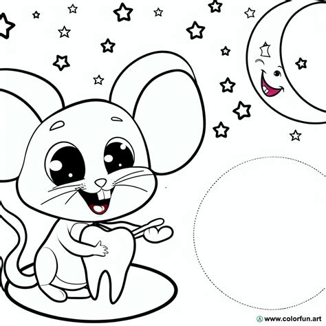 Coloriage d une petite souris dentaire à Télécharger ou à Imprimer
