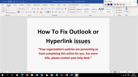 Hyperlinks Are Not Working In Outlook Youtube