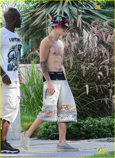 Justin Bieber Shows Off Major Confidence By Going Shirtless Floral
