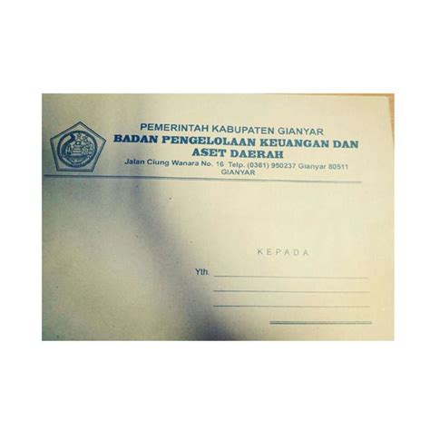 Cetak Amplop Kop Dinas Perkotak