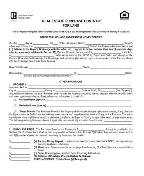 Free Printable Land Purchase Agreement