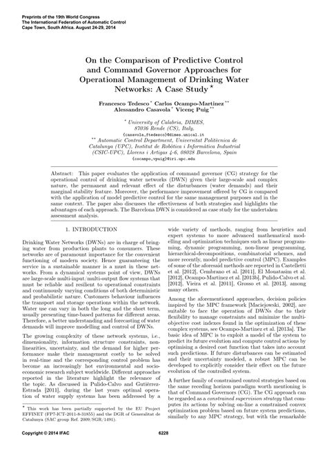 pdf on the comparison of predictive control and command governor approaches for operational