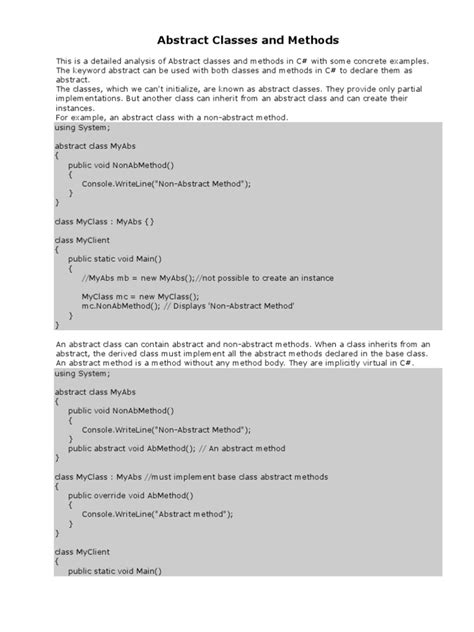 interface vs abstract class pdf class computer programming inheritance object oriented