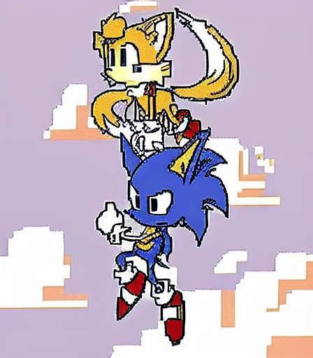 Sonic And Tails Pixel Art By Cyantinn On Deviantart