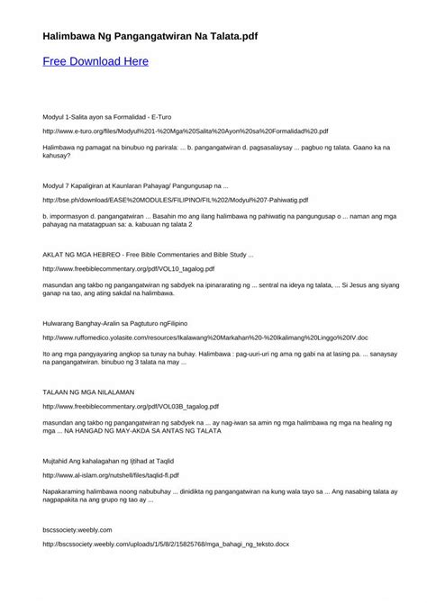 PDF Halimbawa Ng Pangangatwiran Na PDF FileModyul 1 Salita Ayon Sa