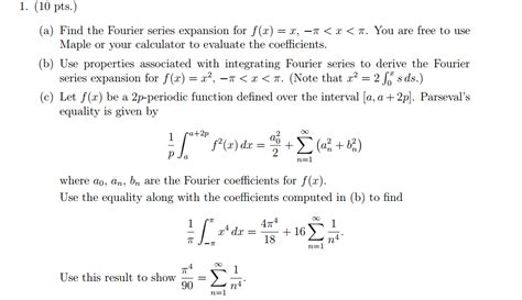 solved find the fourier series expansion for f x x phi