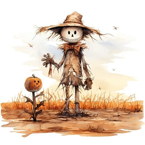 Premium Photo Scarecrow In A Barren Field