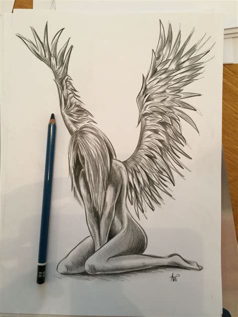 Angel Tattoo Pencil Drawing Meaningful Drawings Tattoo Art Drawings