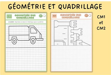 Two Sheets Of Graph Paper With The Words Geometite Et Quadrillage