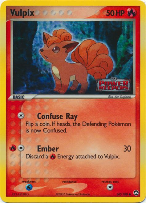 Pokémon EX Power Keepers Card 069 Vulpix Parallel Reverse Holo Arcade