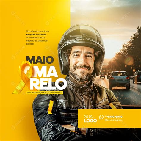 Maio Amarelo no Trânsito Pratique Respeito e Cuidado Social Media PSD