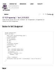 CS 1102 AY2020 T1 Solution For Unit 2 Assignment Pdf HOME CONTACT