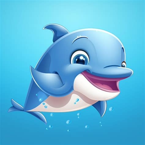 Delf N De Dibujos Animados Con La Boca Abierta Y Burbujas En El Agua