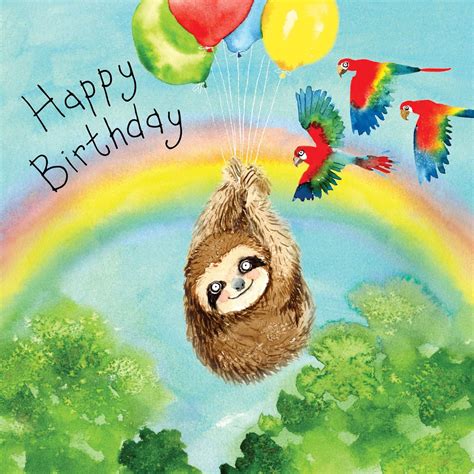 Twizler Happy Birthday Card For Her Or For Him With Sloth Female