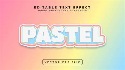 Premium Vector Colorful Pastel Color Text Effect