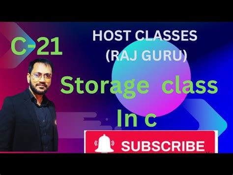 Storage Class In C Example On Storage Class Storage Class Youtube