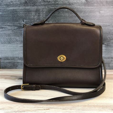 Vintage Coach Court Bag Mahogany Brown Made In United Etsy