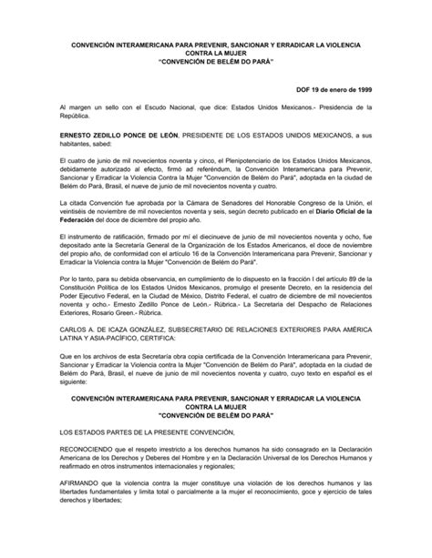 Convención Interamericana para Prevenir Sancionar y Erradicar la