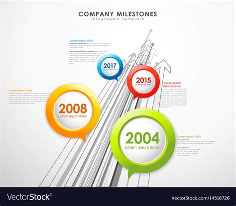 Infographic Company Milestones Timeline Template Vector Image