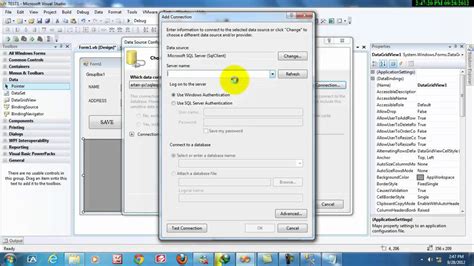 how to connect visual basic 2008 and sql 2005 step by step youtube