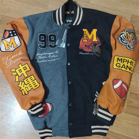 Varsity Jacket Memphis Origins Fesyen Pria Pakaian Baju Luaran Di