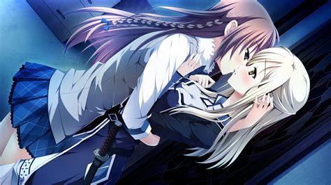 Fond d écran illustration Anime ouvrages d art Bisous Yuri