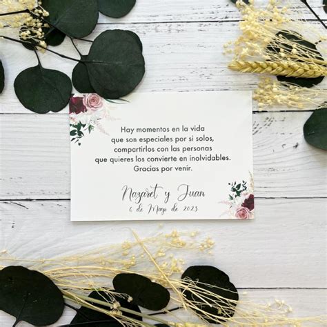 Tarjeta Agradecimiento Elegante Floral Roja