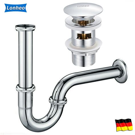 Sifon Siphon Pop Up Ablaufventil Waschbecken Abfluss Ablaufgarnitur Mit