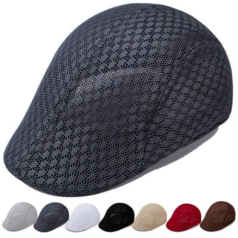 Boinas Huecas De Malla Transpirable Para Hombres Sombrero Conveniente
