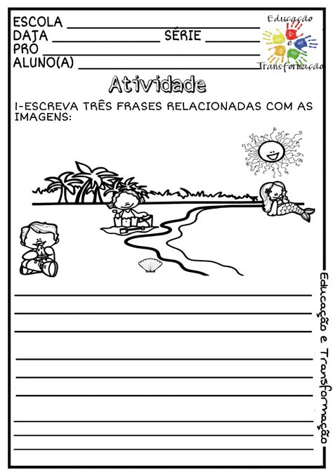 Frases Atividade para trabalhar a construção de frases Atividades