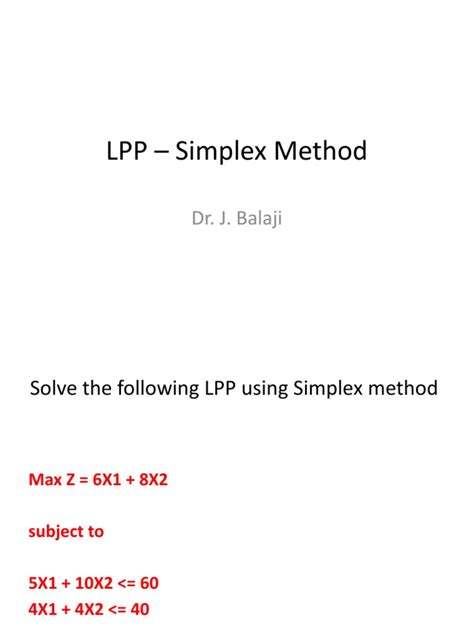 m1 s4 linear programming simplex method pdf mathematics algebra