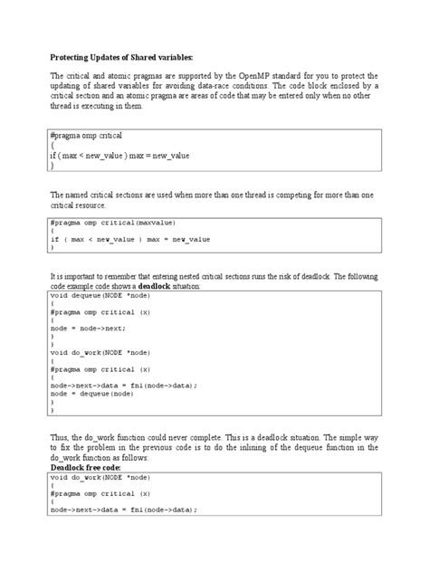 protecting updates of shared variables pdf thread computing information technology