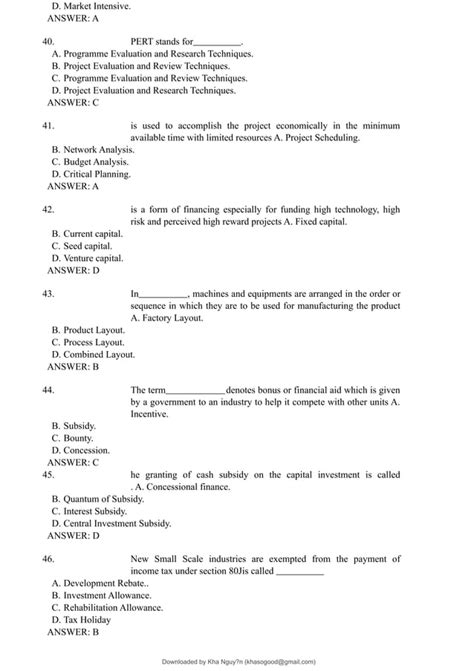 Entrepreneurship Multiple Choice Questions Pdf