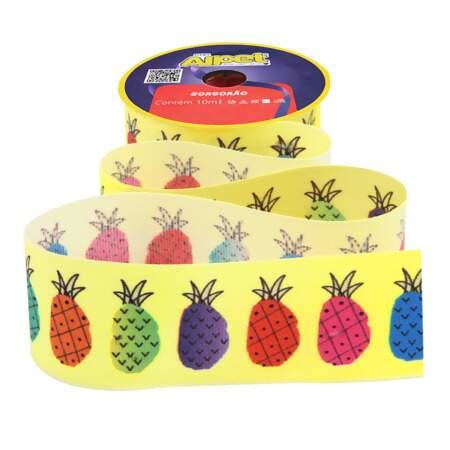 Fita De Gorgurão Abacaxi Tropical 1999 01 Alpet 40mm 10mts