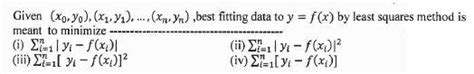 solved given x0 y0 x1 y1 … xn yn best fitting data to