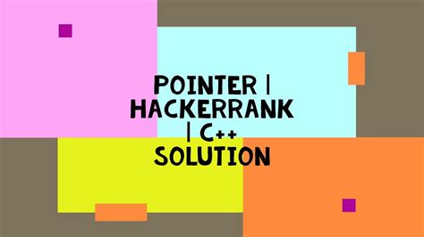pointer hackerrank c solution youtube