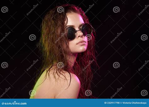 Woman Model Hairstyle Fashion Naked Shoulders Makeup Studio Lifestyle