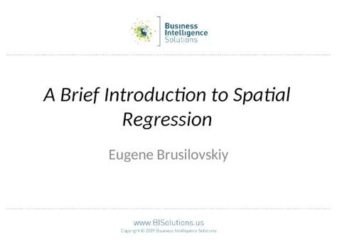 ppt a brief introduction to spatial regression dokumen tips