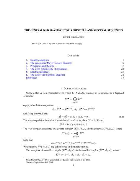 pdf the generalized mayer vietoris principles and spectral sequences